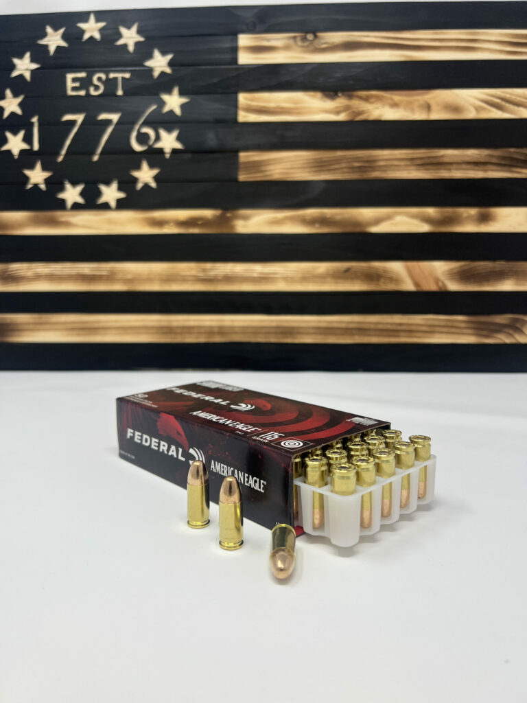 FEDERAL AMERICAN EAGLE 9MM 115GR FMJ 50 Rounds 9DP - Stunomma